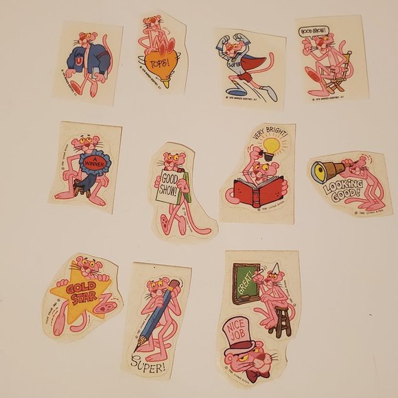Vintage | Other | Vintage Pink Panther Stickers | Poshmark